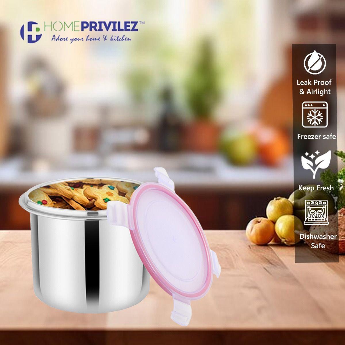 "Flip & Seal" Stainless Steel Airtight storage container (250mL,350mL ...